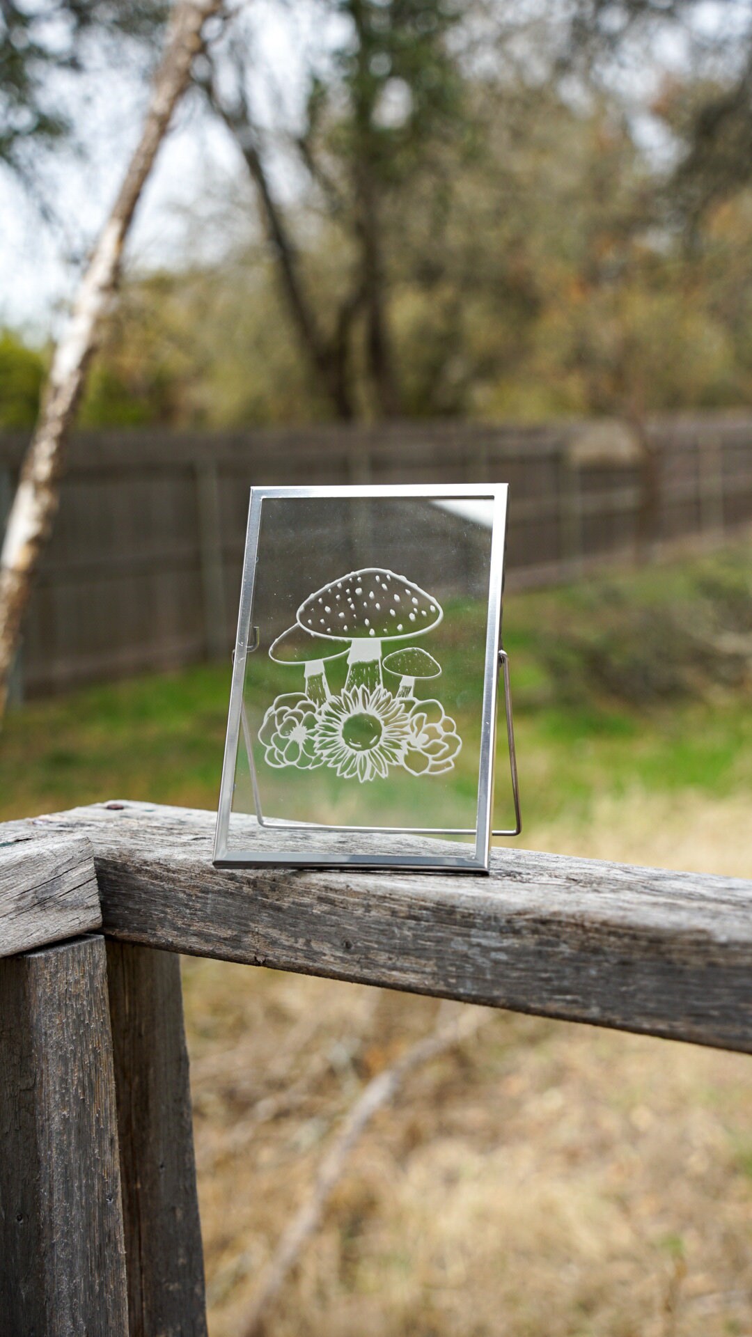 Etched Picture Mushroom Frame - Etsy