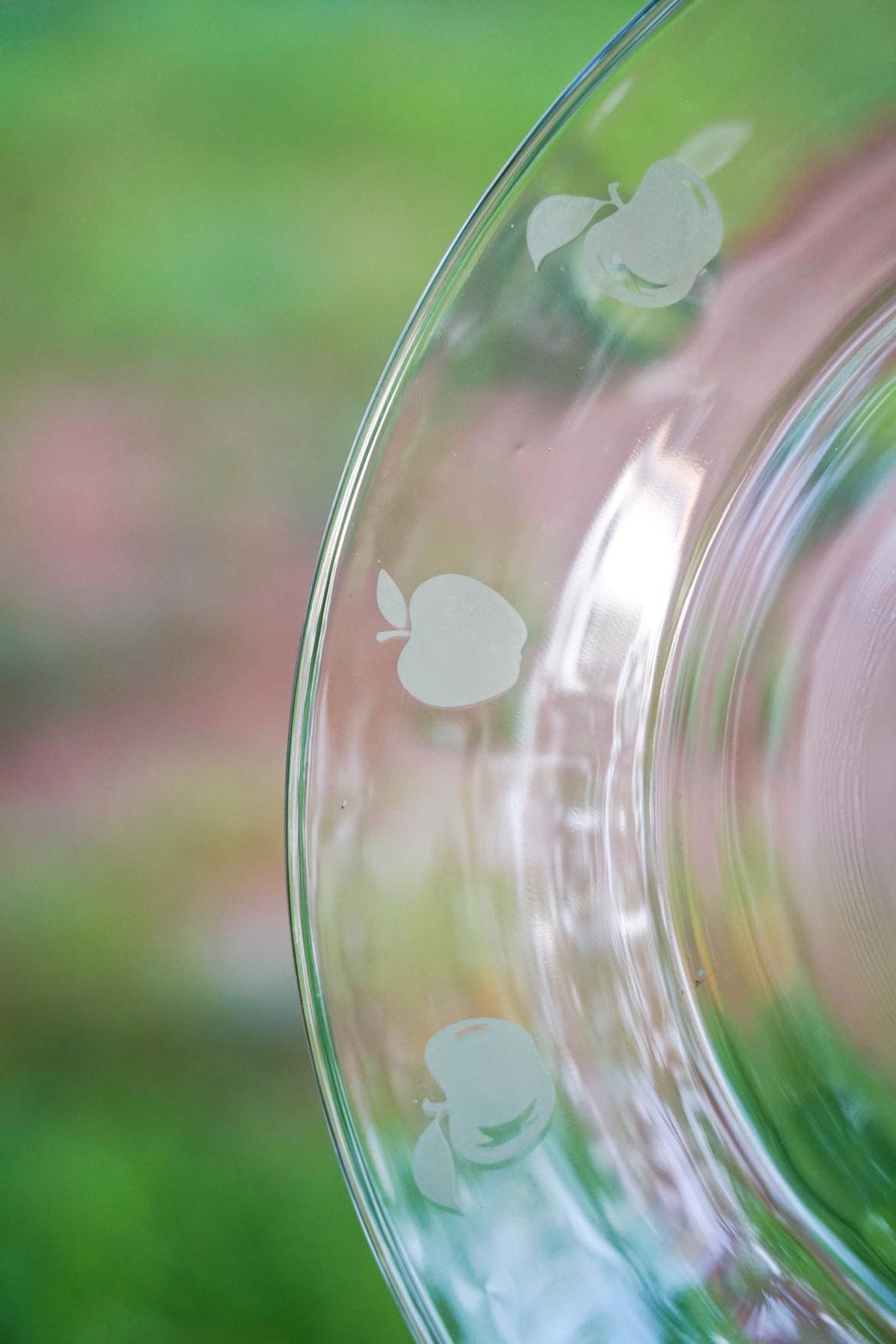Etched Apple Glass Plate Fall Cottage Core Autumn Dishware Reusable - Etsy