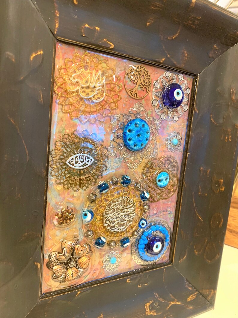 Iraqi Tradition Decor Mixed Media Framed Art Allah Muslim Wall Hanging ...
