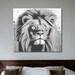 Majestic Male Lion Ink Wash Digital Print - Elegant Wildlife Art for ...
