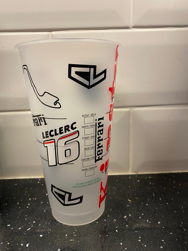 Personalised F1 Charles Leclerc Ferrari Starbucks Cup 24 Oz. - Etsy