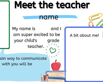 Editable Meet the Teacher Sign Back to School Printable - Etsy