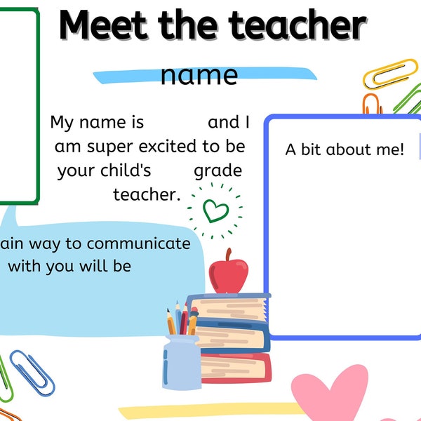 Meet the Teacher Handout - Etsy