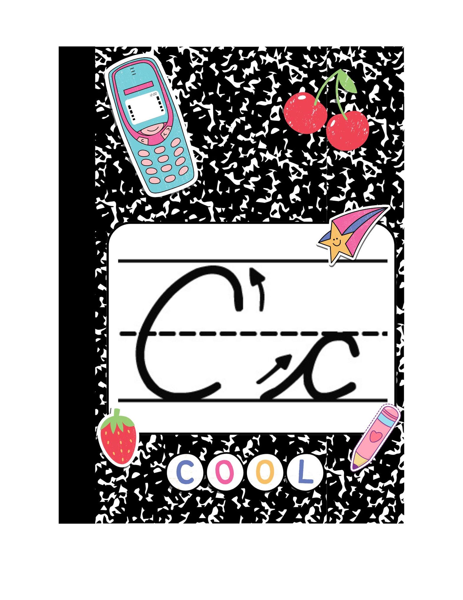 Cursive Alphabet Composition Notebook Style - Etsy