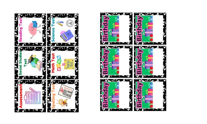 Printable Composition Notebook Style Calendar Pieces for Pocket Chart ...