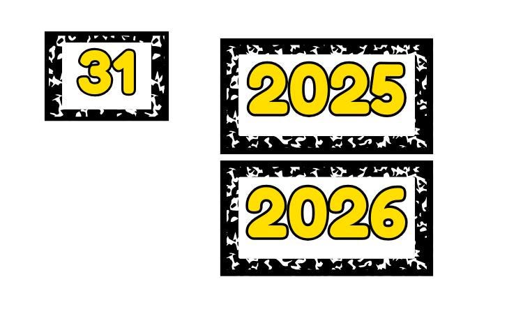 Printable Composition Notebook Style Calendar Pieces for Pocket Chart ...