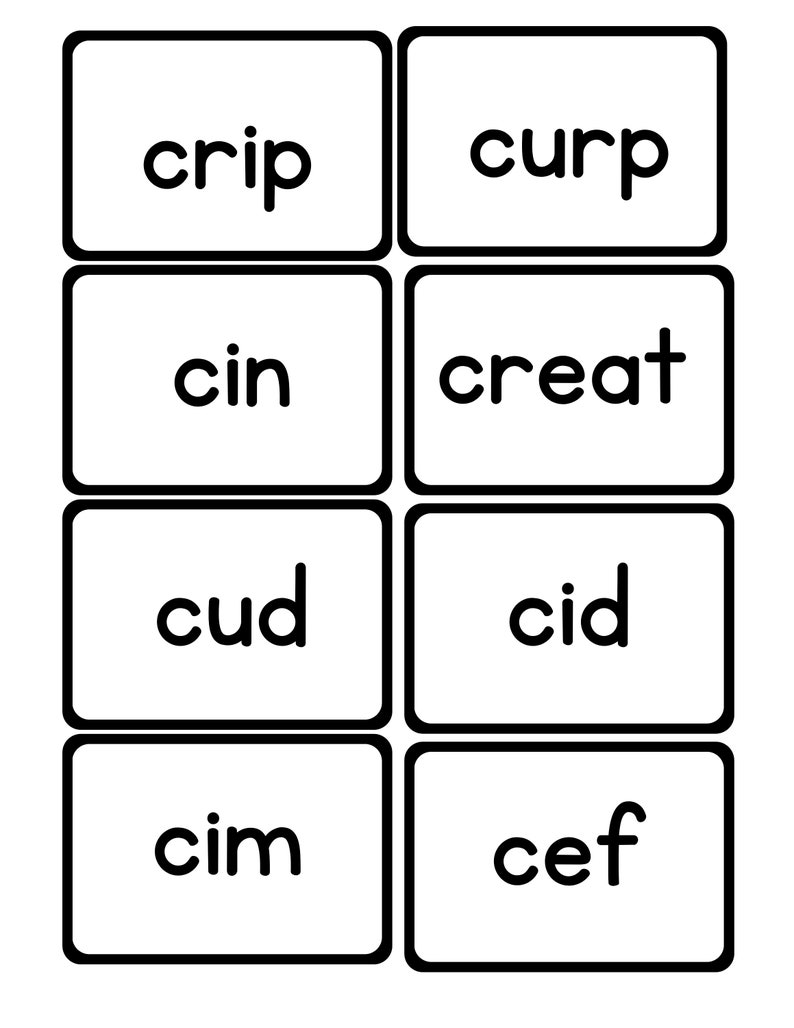 Hard and Soft C Nonsense Words Flashcards - Etsy