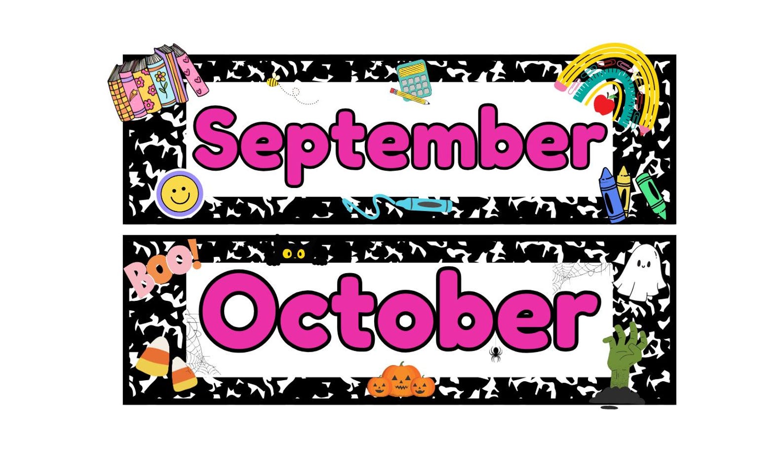 Printable Composition Notebook Calendar Pieces for Pocket Chart - Etsy