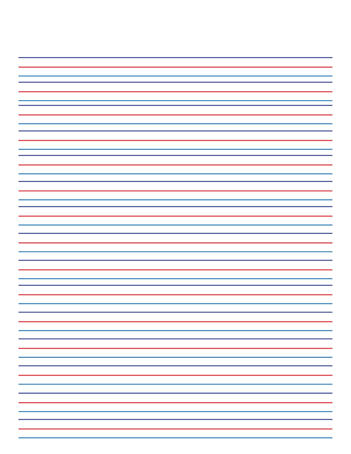 Writing Paper With Solid Red and Blue Lines - Etsy