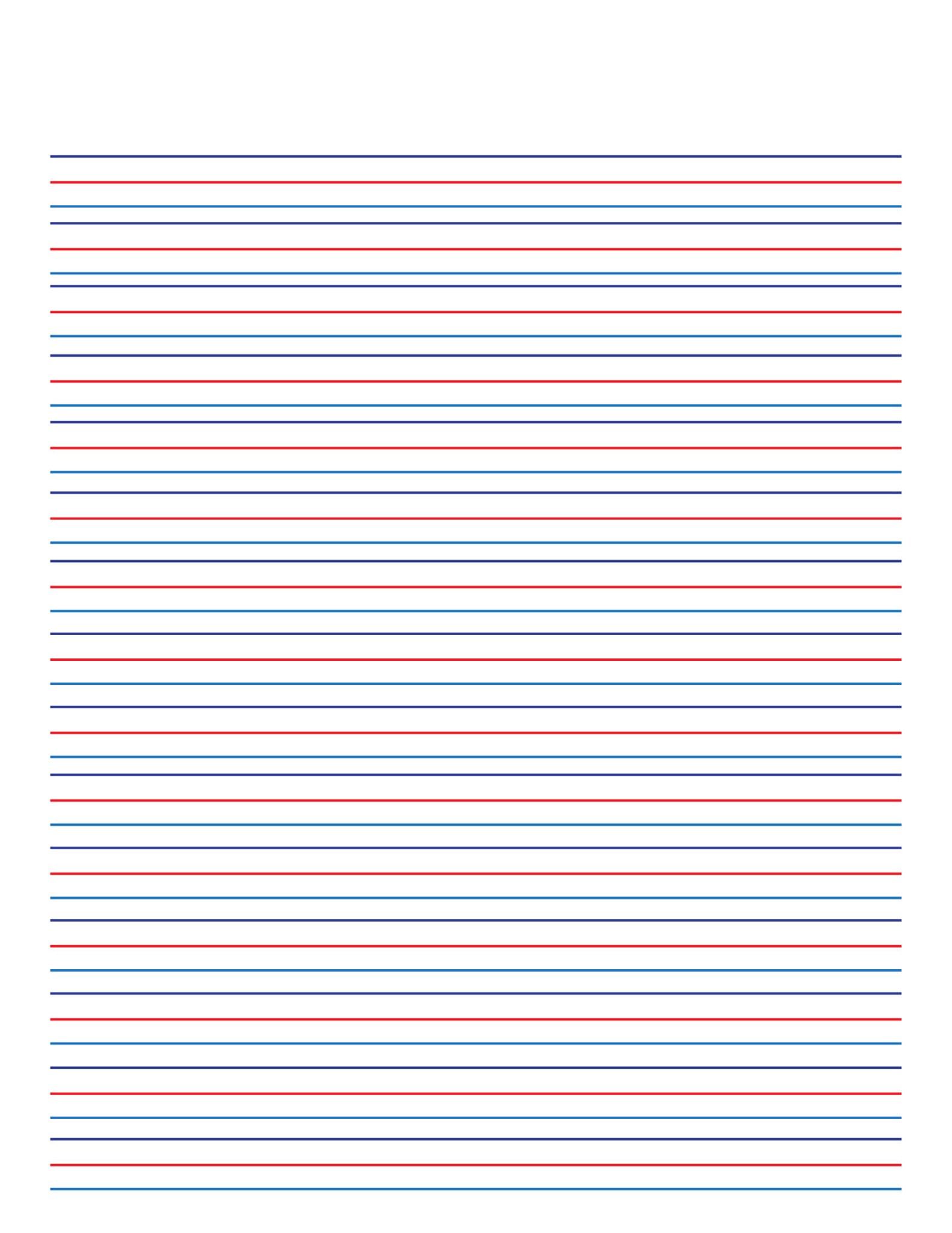 Writing Paper With Solid Red and Blue Lines - Etsy