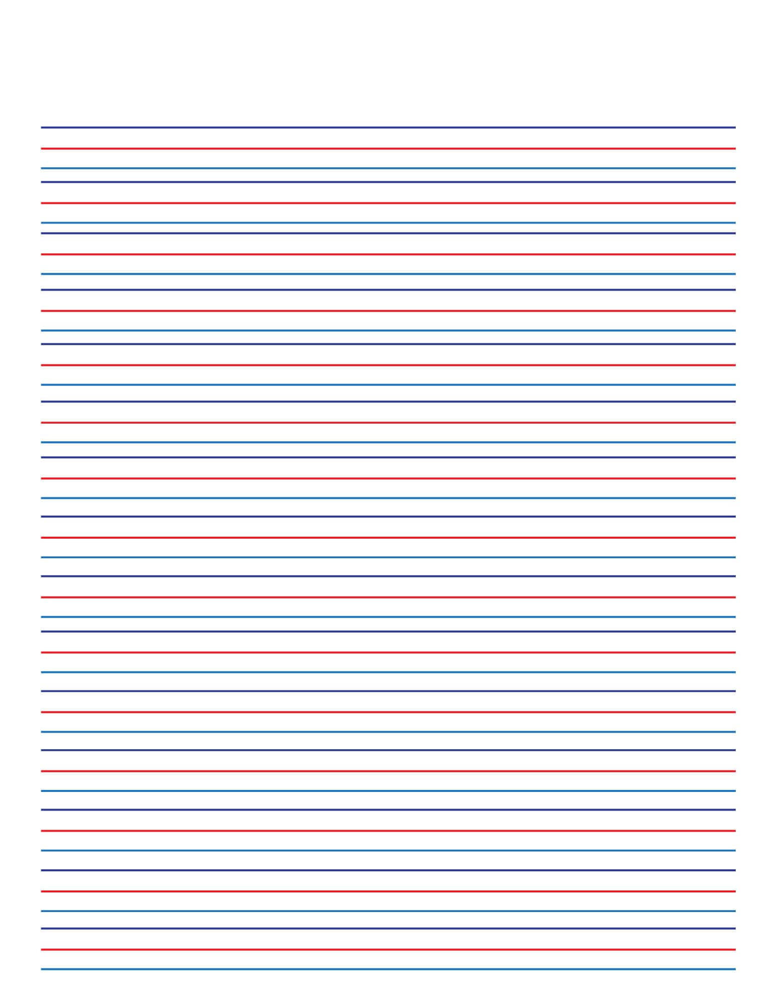 Writing Paper With Solid Red and Blue Lines - Etsy