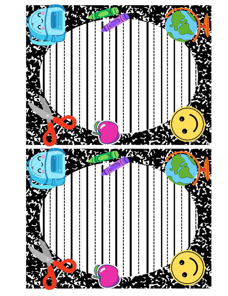 Printable Composition Style Labels for Lockers, Bins, and Classroom - Etsy