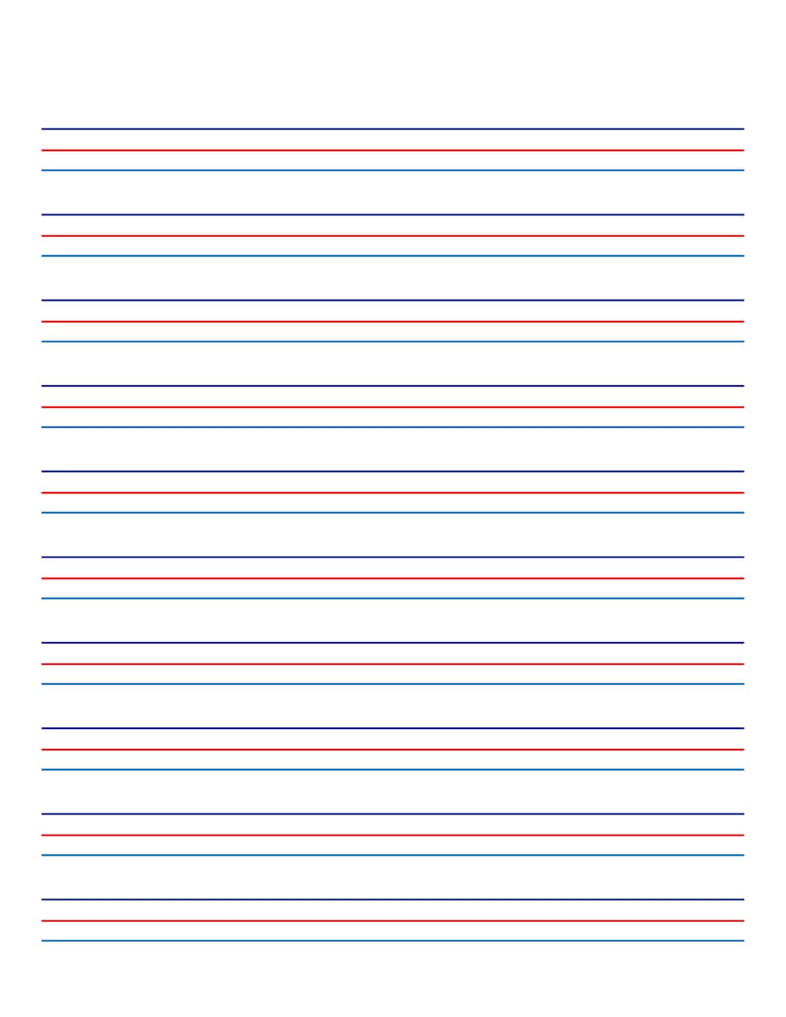 Writing Paper With Solid Red and Blue Lines - Etsy