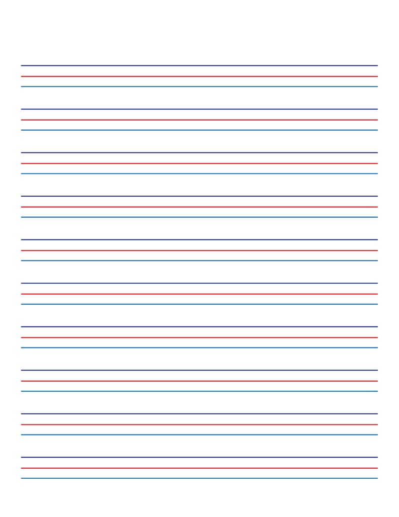 Writing Paper With Solid Red and Blue Lines - Etsy