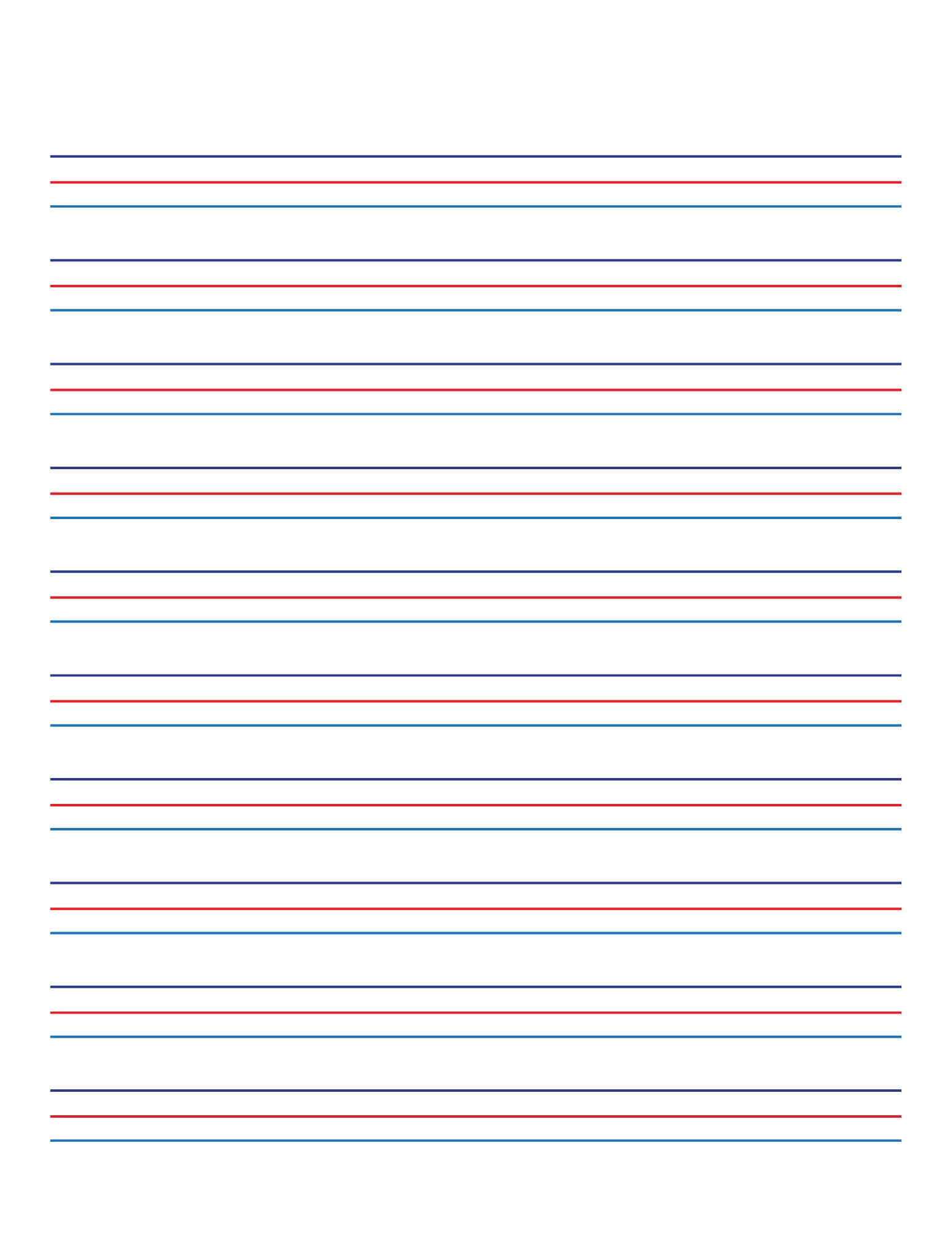 Writing Paper With Solid Red and Blue Lines - Etsy