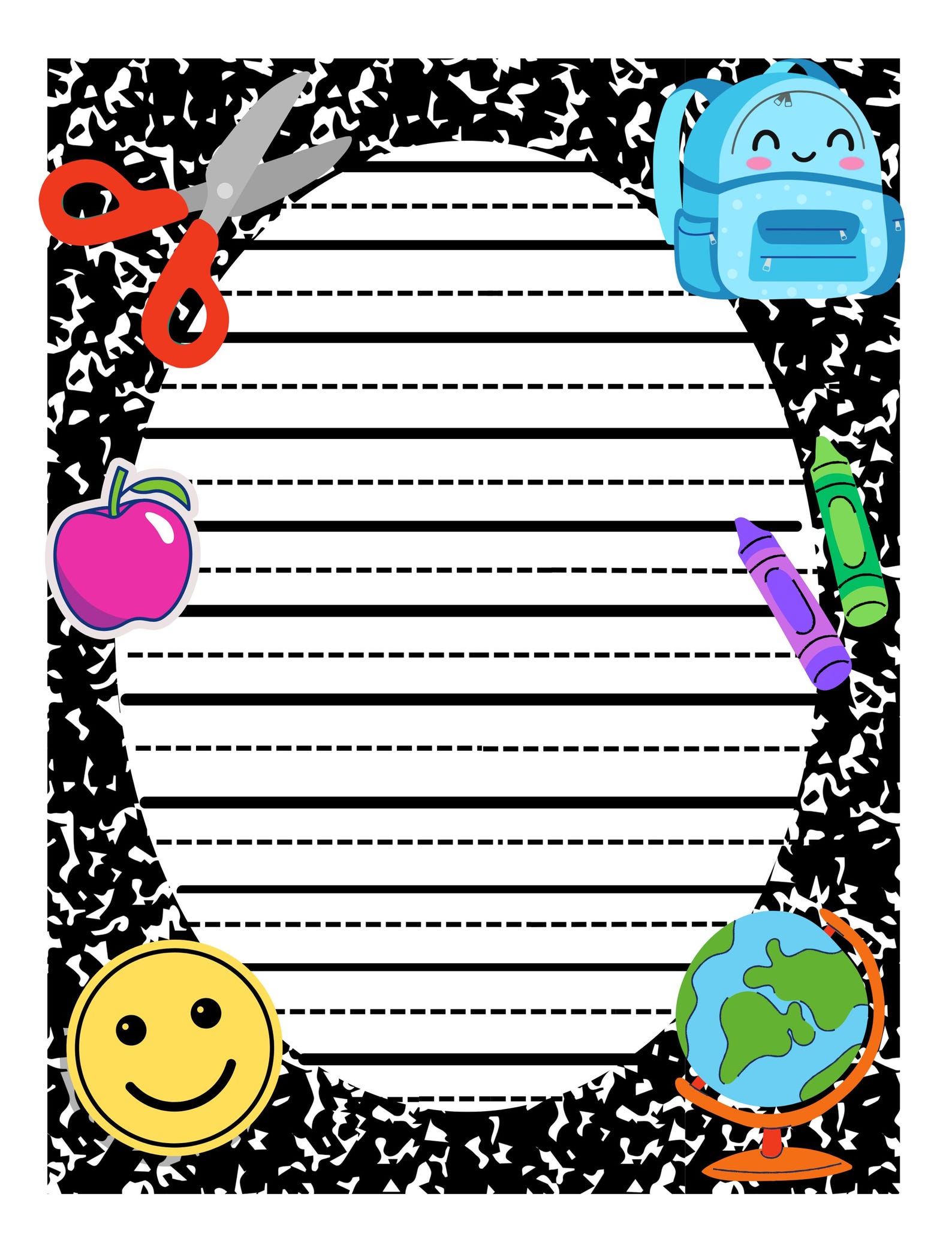 Printable Composition Style Labels for Lockers, Bins, and Classroom - Etsy