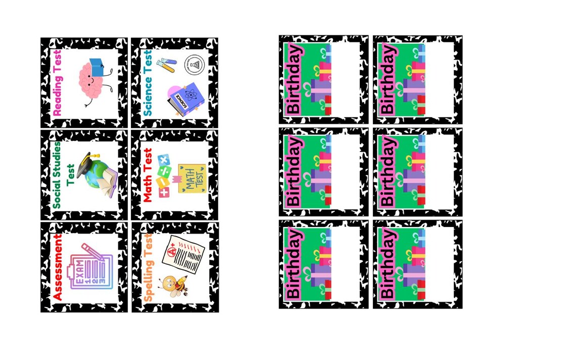 Printable Composition Notebook Calendar Pieces for Pocket Chart - Etsy