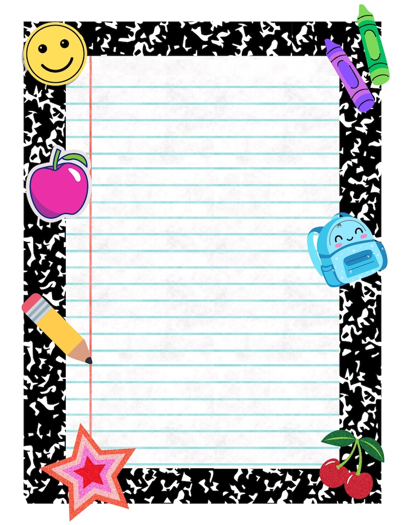 Printable Composition Style Labels for Lockers, Bins, and Classroom - Etsy