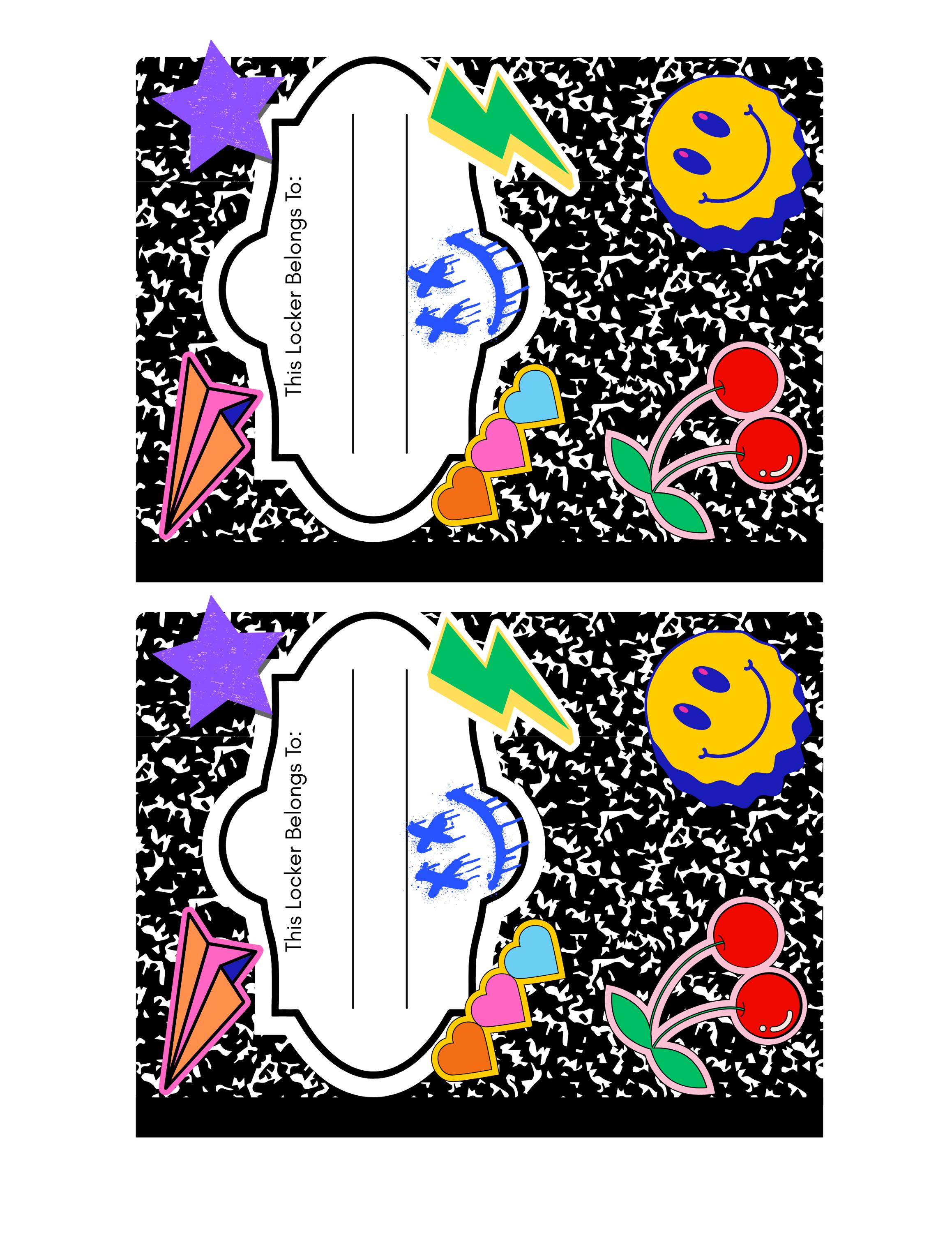 Printable Composition Style Labels for Lockers, Bins, and Classroom - Etsy