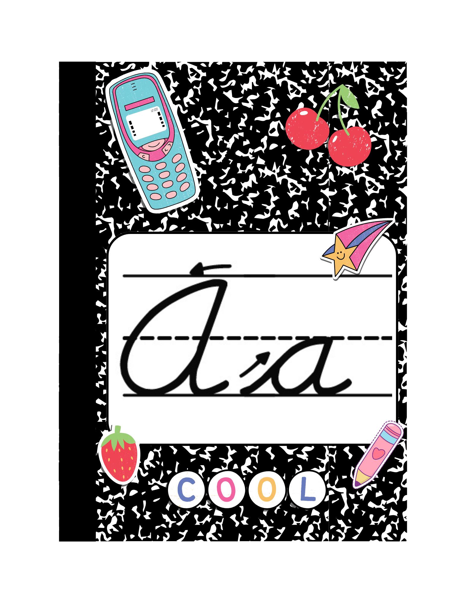 Cursive Alphabet Composition Notebook Style - Etsy