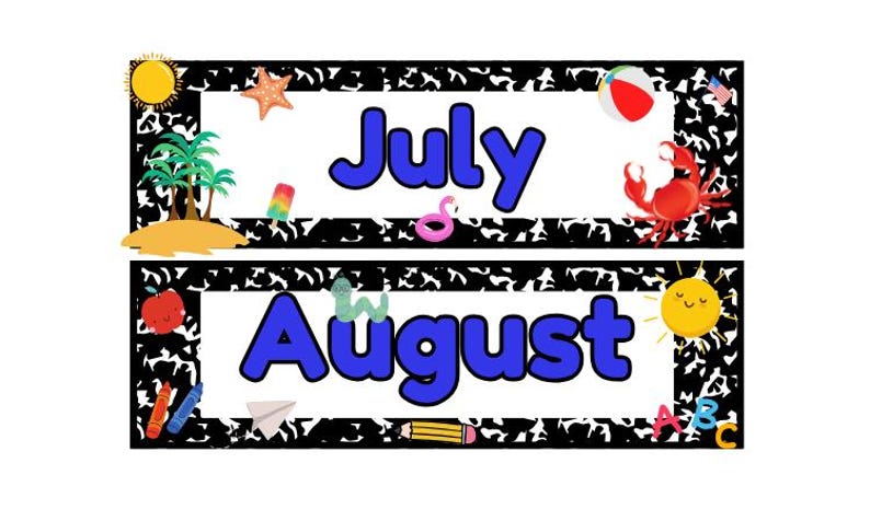 Printable Composition Notebook Style Calendar Pieces for Pocket Chart ...