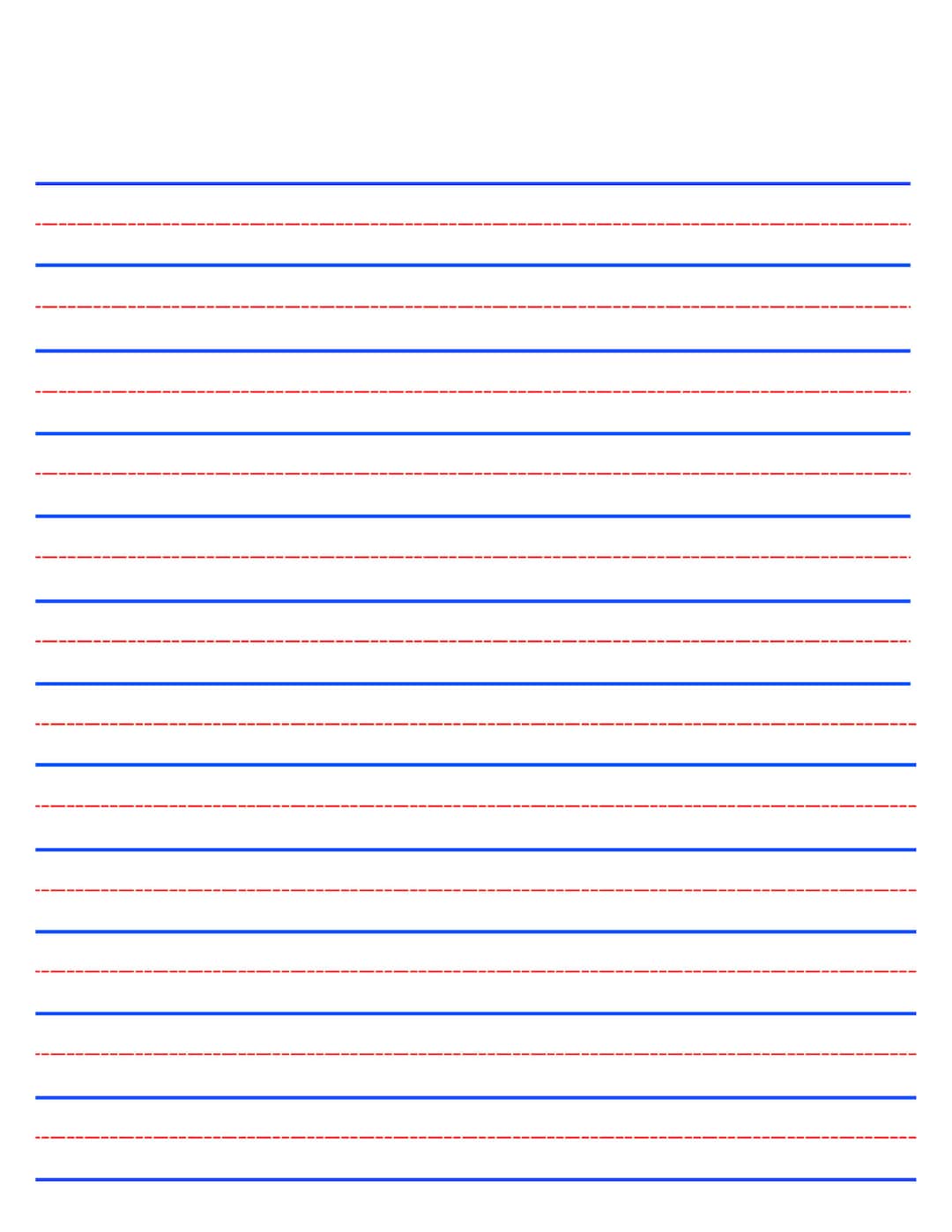 Dotted Line Elementary Writing Paper - Etsy