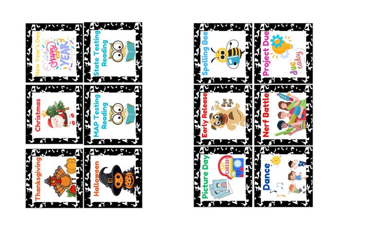 Printable Composition Notebook Style Calendar Pieces for Pocket Chart ...