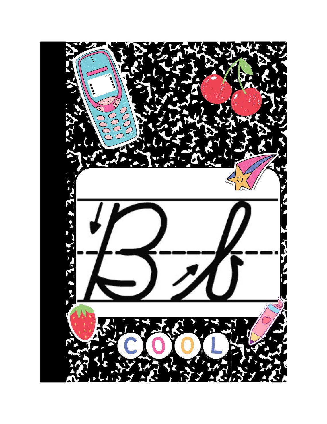 Cursive Alphabet Composition Notebook Style - Etsy