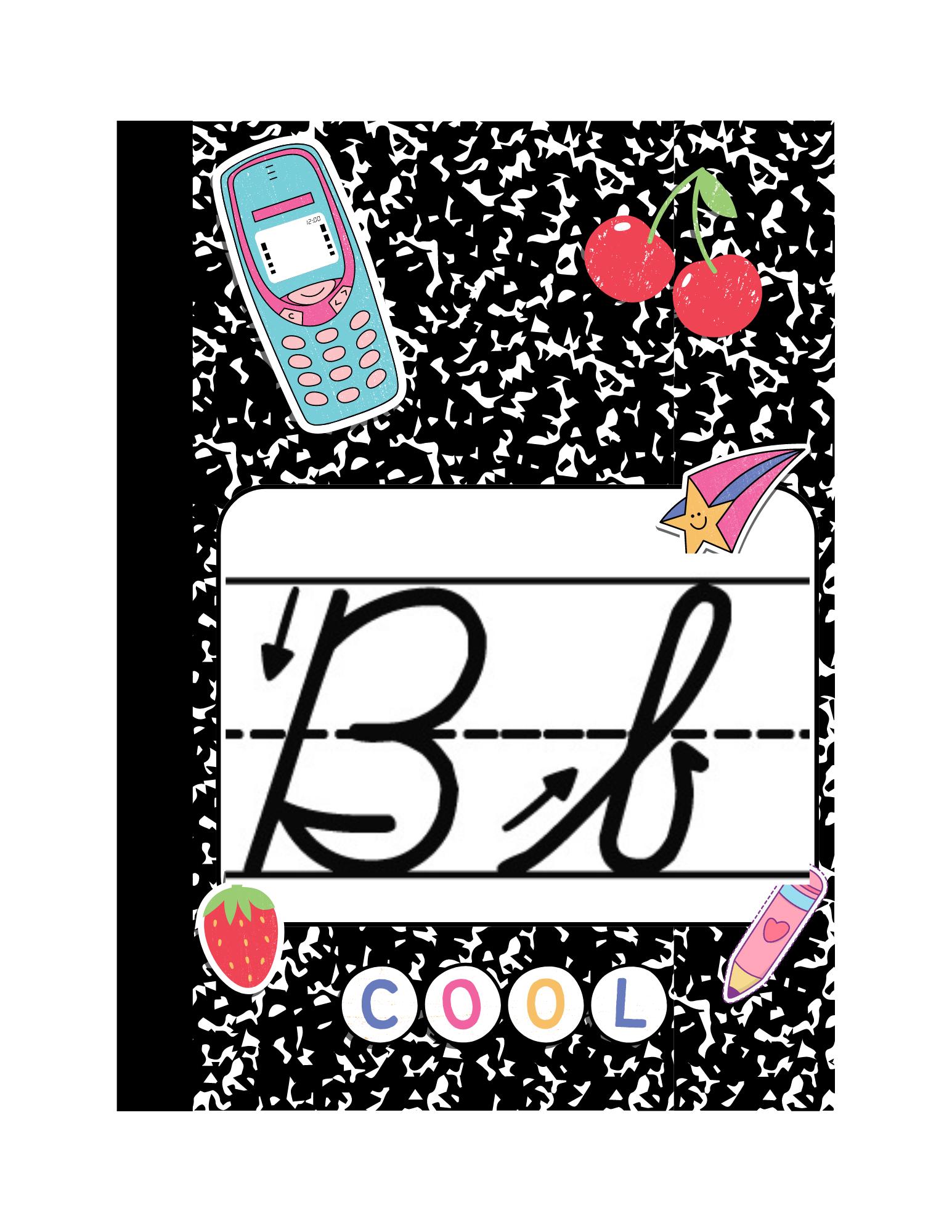 Cursive Alphabet Composition Notebook Style - Etsy