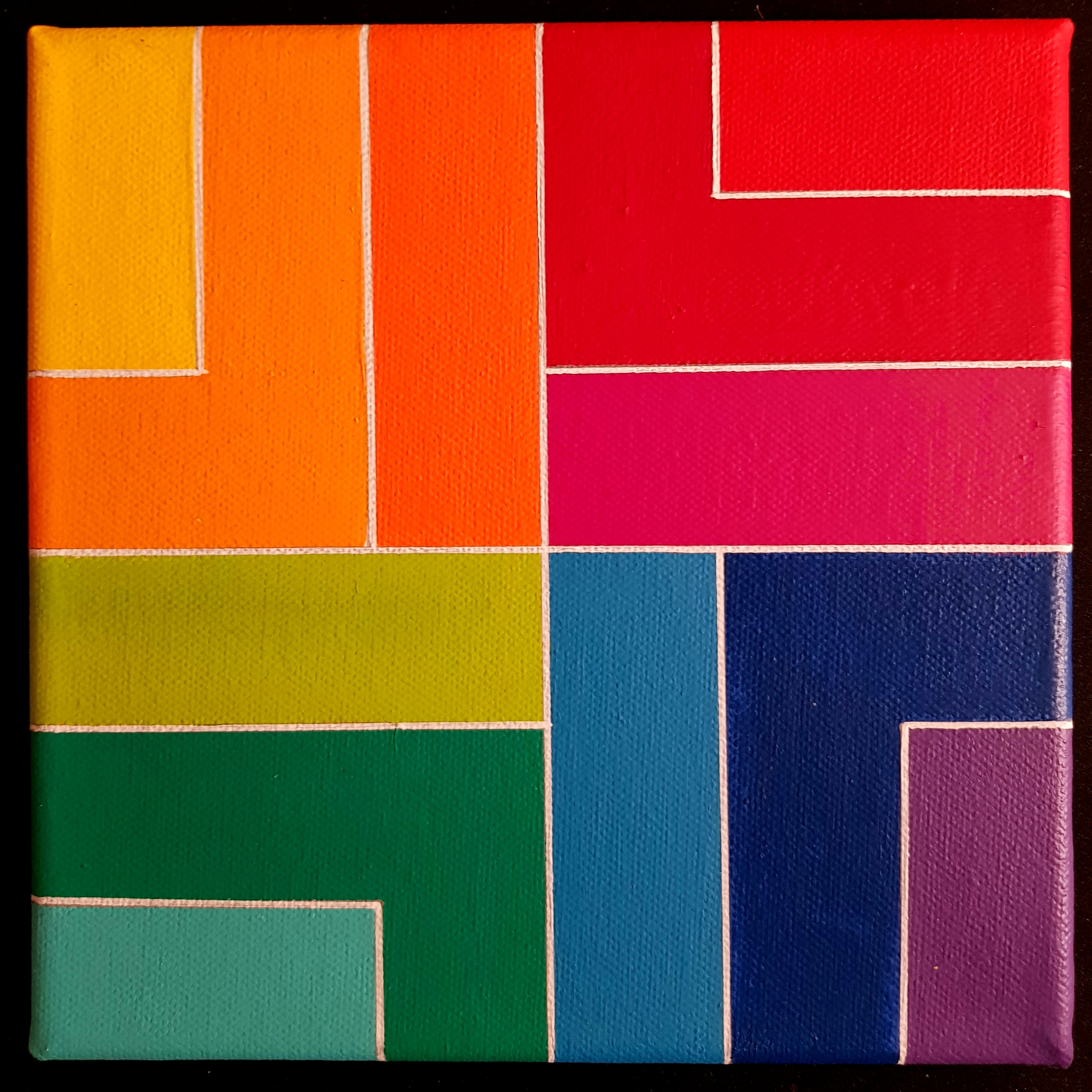 Acrylpainting Hard Edge Geometric Abstraction Colorfield Midcentury Modern Wall Art Quadratic Moderne Wandkunst Geometric Wall Art Etsy UK