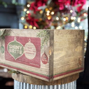 Shiny Brite Crate, Vintage Inspired Shiny Brite Crate, Christmas Gift ...
