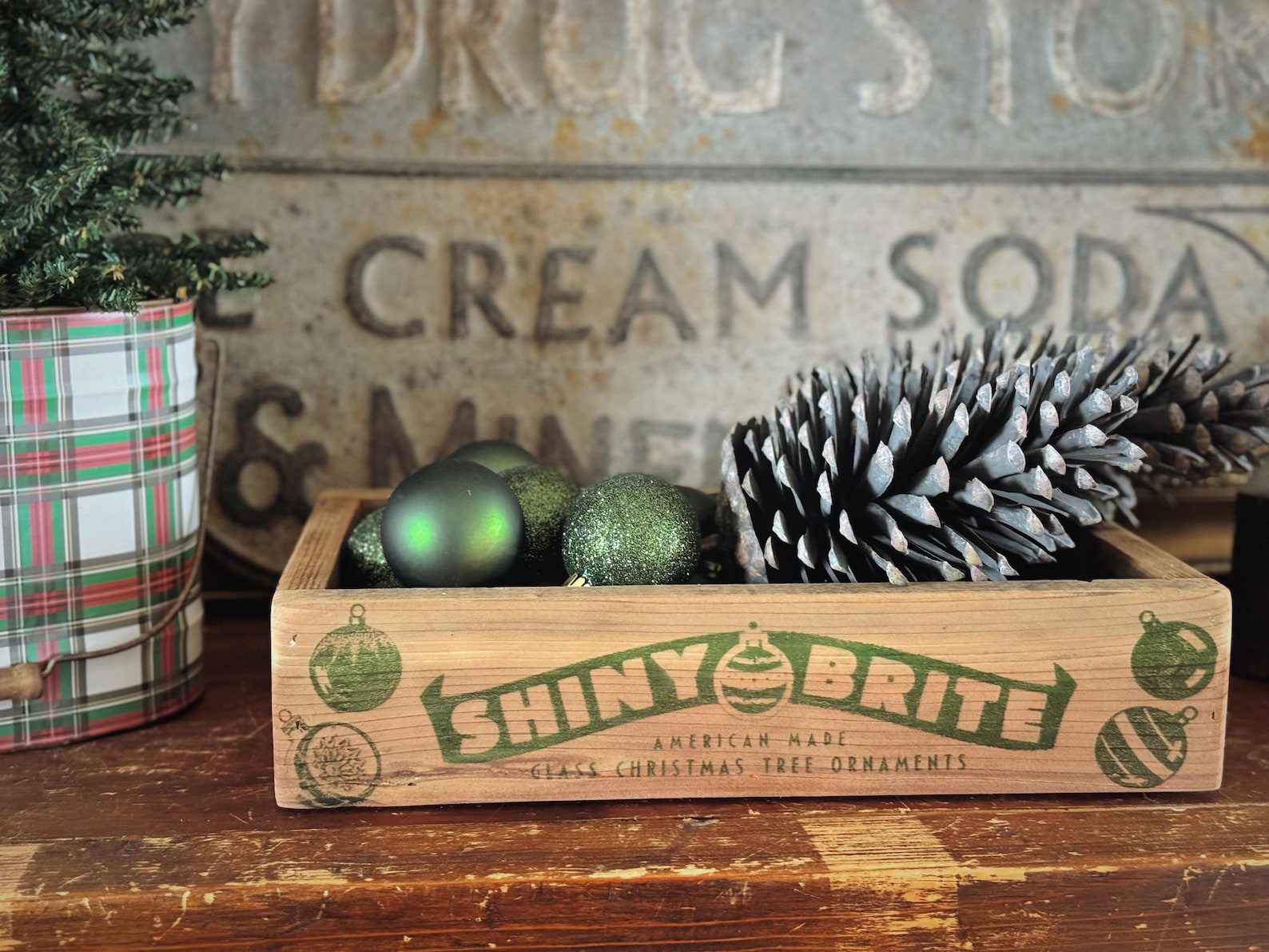 Shiny Brite Crate, Vintage Inspired Shiny Brite Crate, Christmas Gift ...