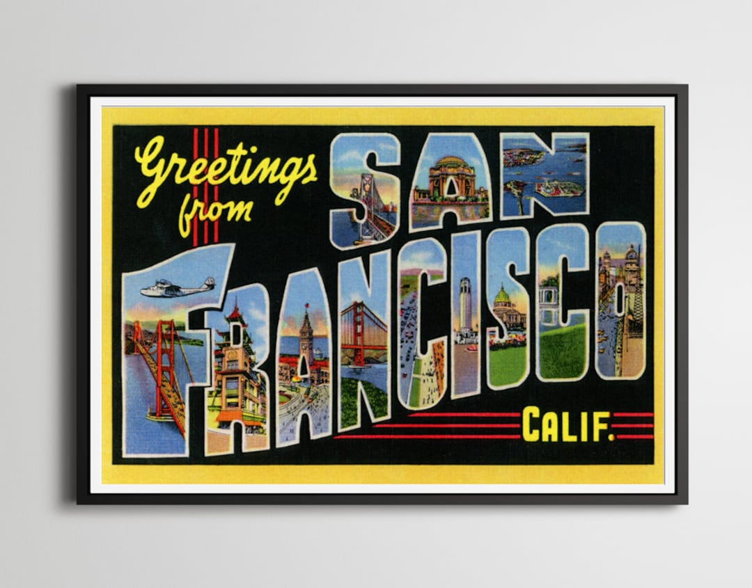 San Francisco Souvenir Postcard POSTER! (up to Full-size 24 X 36 Inches ...
