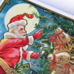 1908 Santa and Reindeer Christmas Cards Set of 10 Holiday Stationary ...