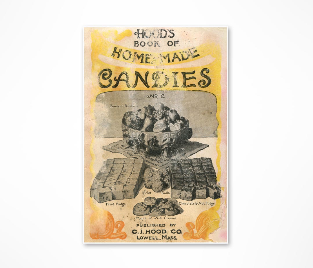 1905 Homemade Candies Cookbook Poster - Victorian Edwardian Vintage ...