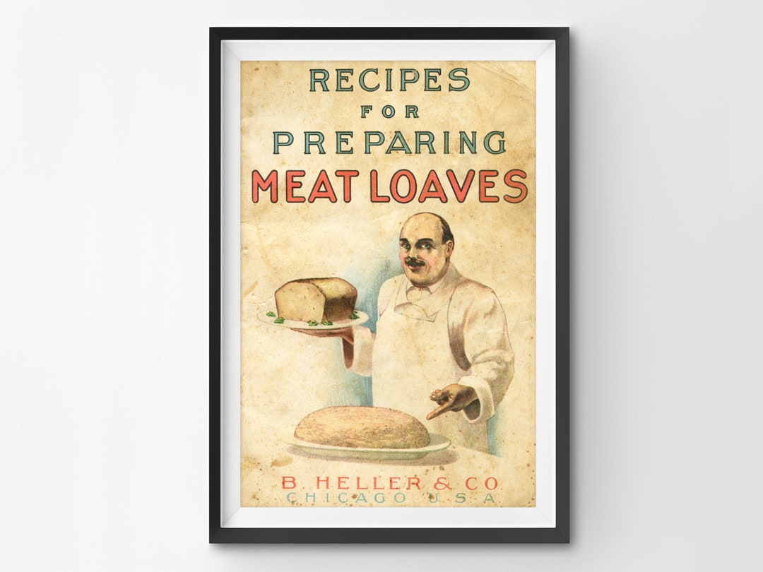 Vintage Meat Loaf Recipe Poster: 1925 Cookbook Art Print - Etsy