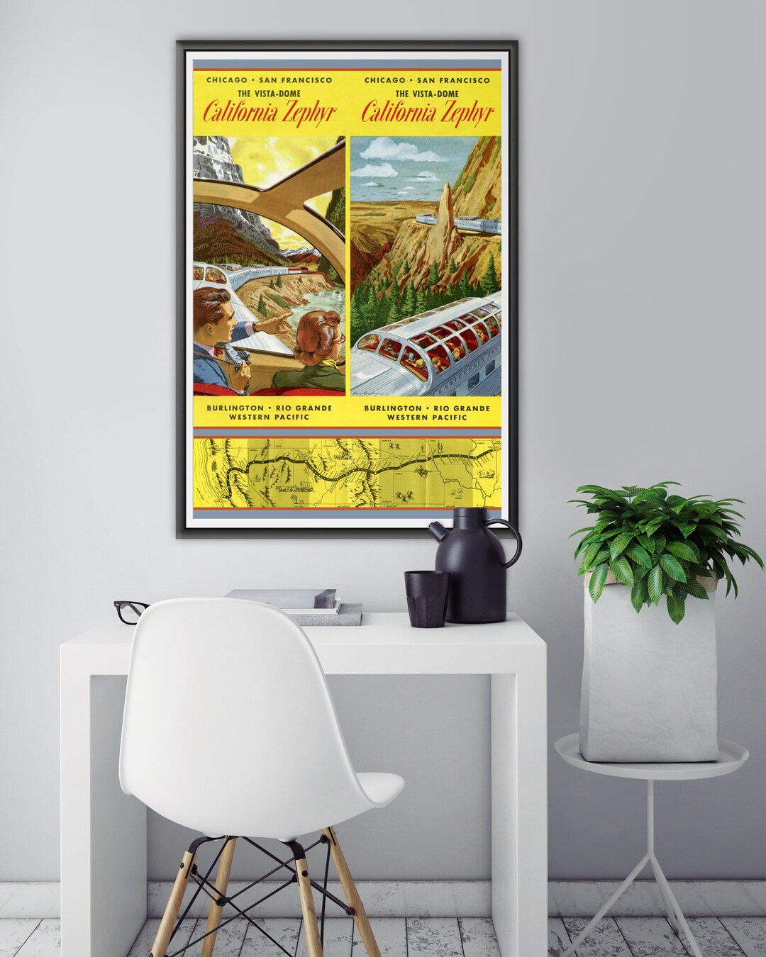 California Zephyr Train Poster: Vintage Travel Art Print - Etsy