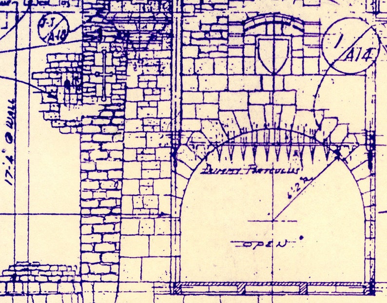 Disneyland Castle Blueprint Poster: 1955 Vintage Theme Park Art - Etsy