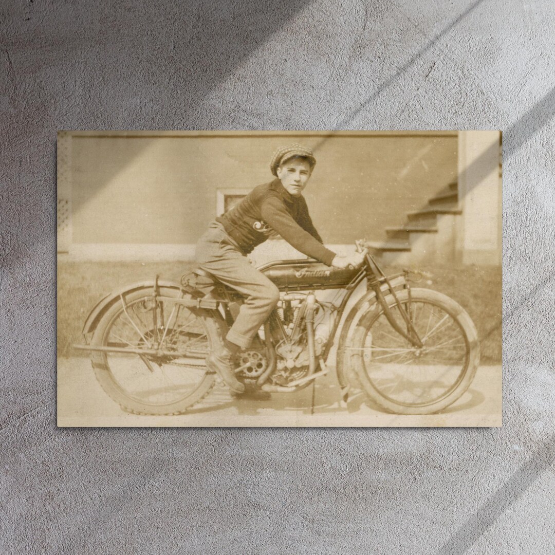 Vintage Motorcycle Photo Metal Art – High-end Sepia Tone Print - Etsy