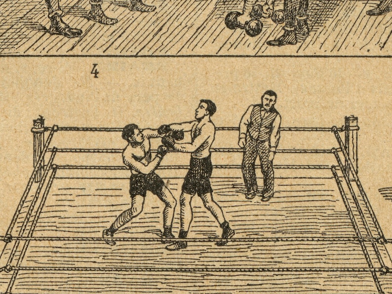 Vintage Boxing Illustration Poster: 1920's French Dictionary Art Print ...