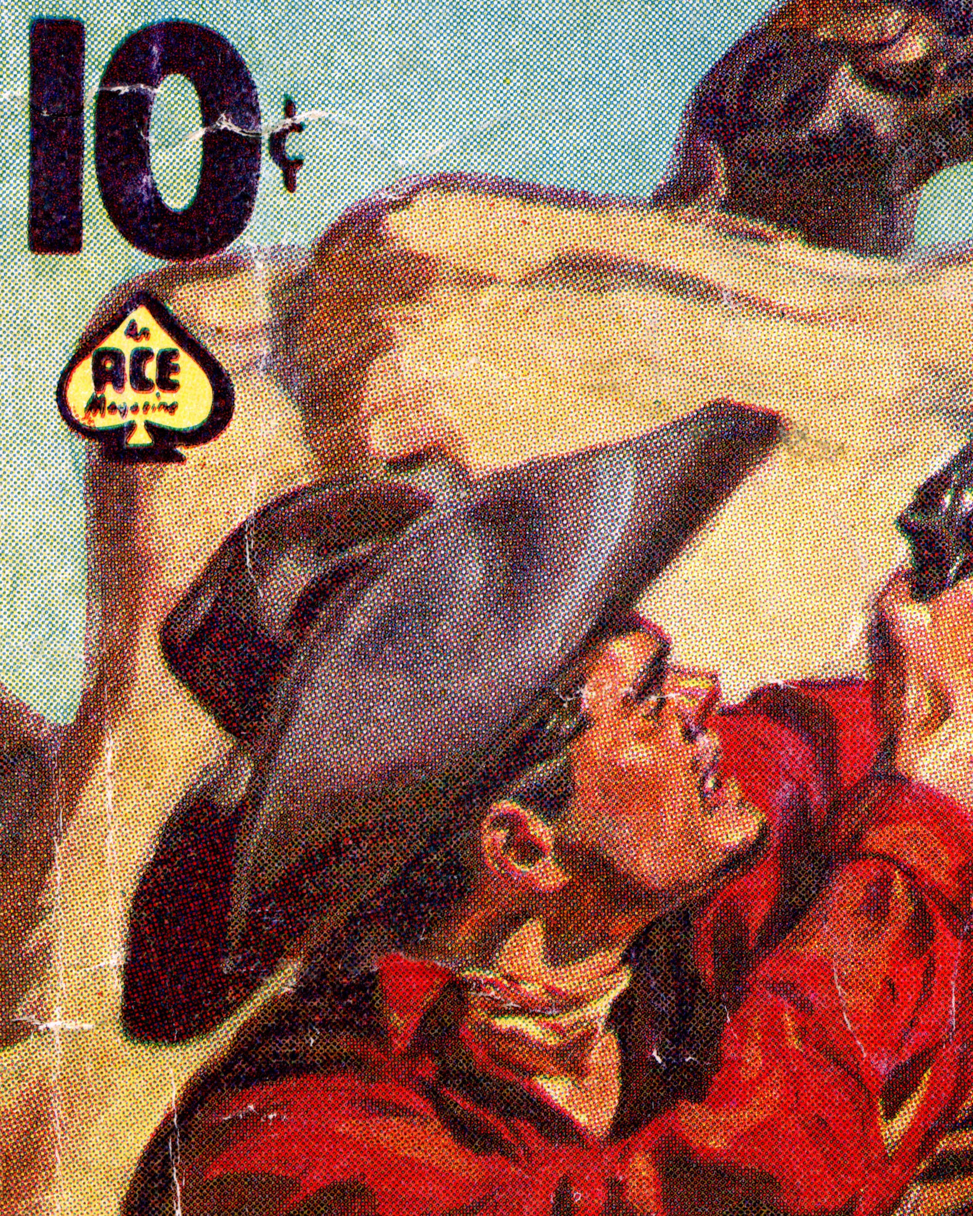 Western Trails Pulp Magazine Poster: Vintage Cowboy Stagecoach Gunfight ...
