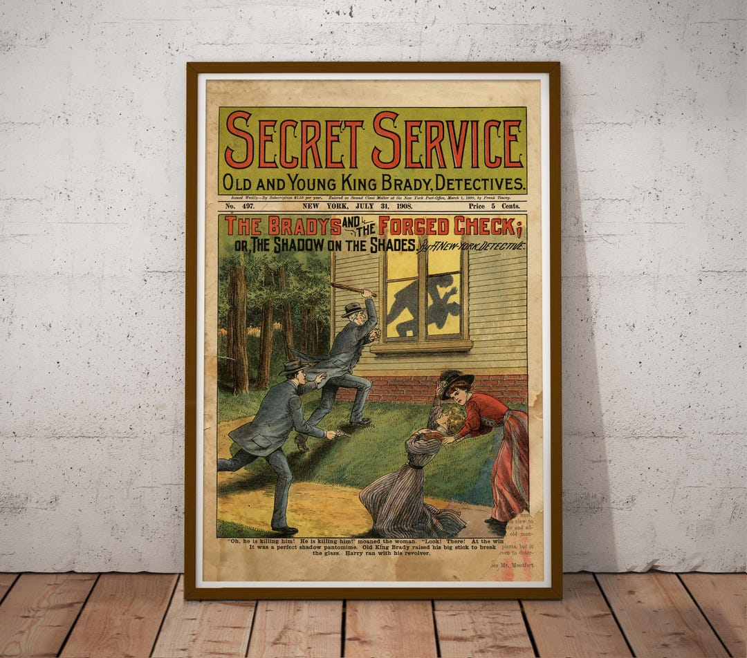 1908 Secret Service Magazine POSTER! (up to 24" X 36") - Mystery ...