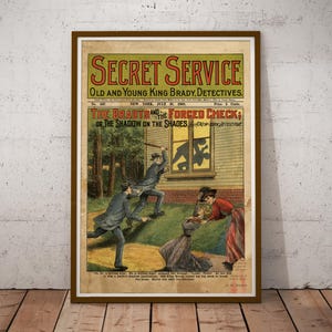 Secret Service Magazine Poster: Vintage Detective Fiction Art - Etsy