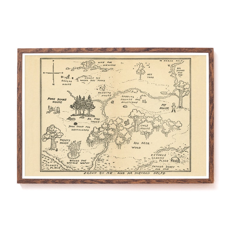 Winnie the Pooh 100 Acre Wood Map POSTER up to 24 X - Etsy