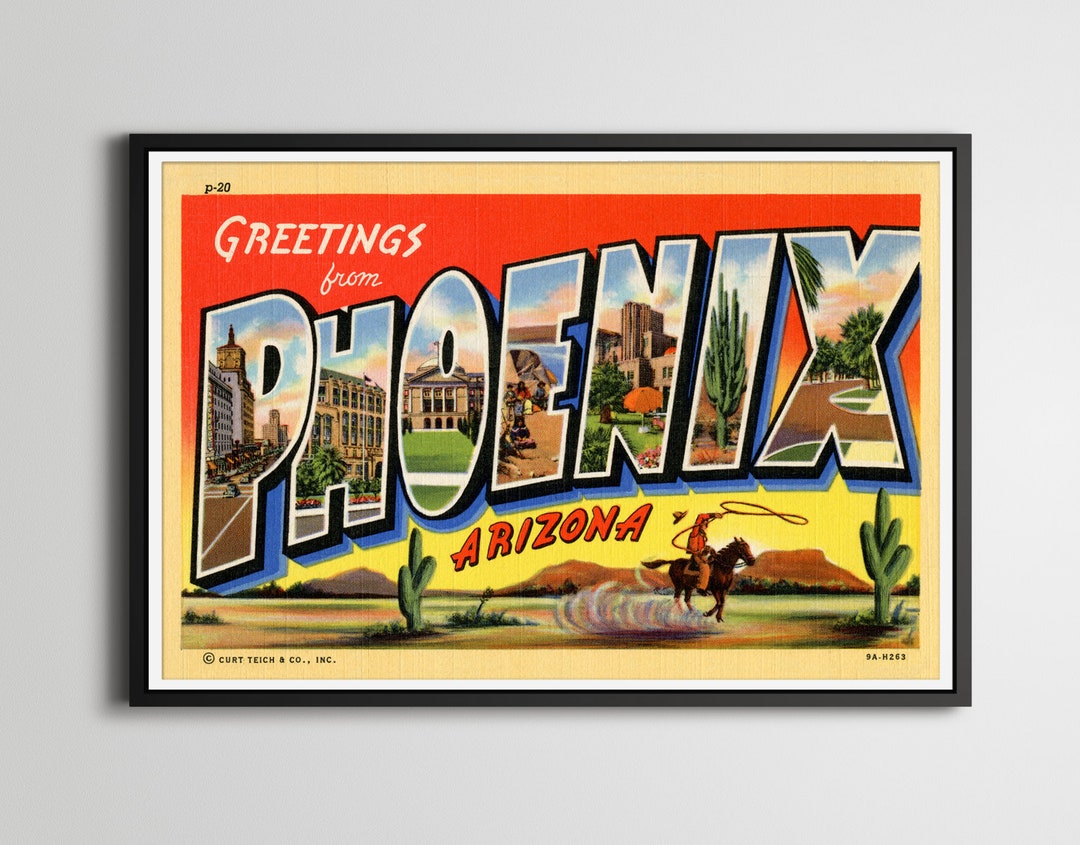 Vintage PHOENIX Large Letter POSTER! (up to 24" X 36") - Antique Travel ...