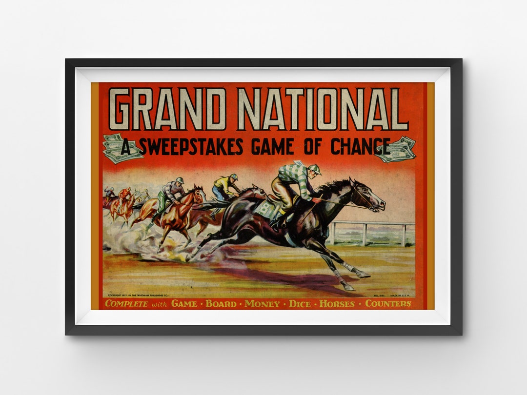1937 Horse Racing Board Game Box POSTER! - Grand National - up to Full ...