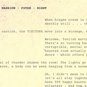 Haunted Mansion FULL Script POSTER! (up to 24" X 36") - Disney World ...