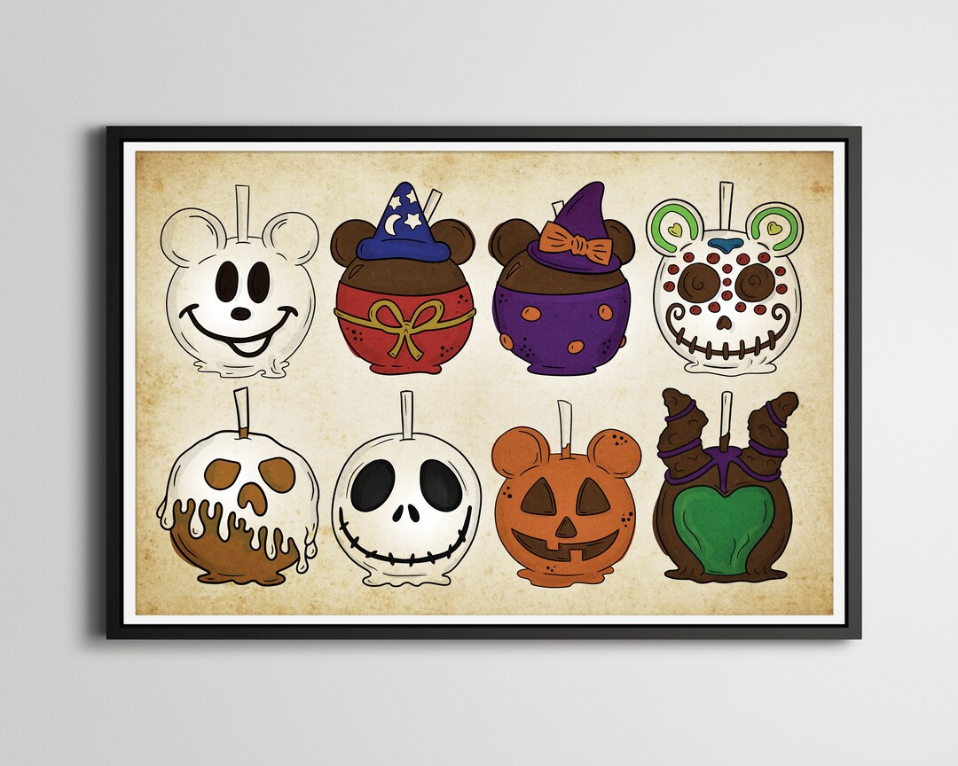 Spooky Disney Caramel Apples POSTER up to 24 X 36 Halloween Candy ...