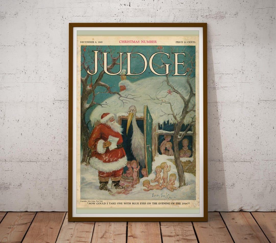 1923 Christmas Baby Santa Claus Print: Vintage Magazine Cover - Etsy