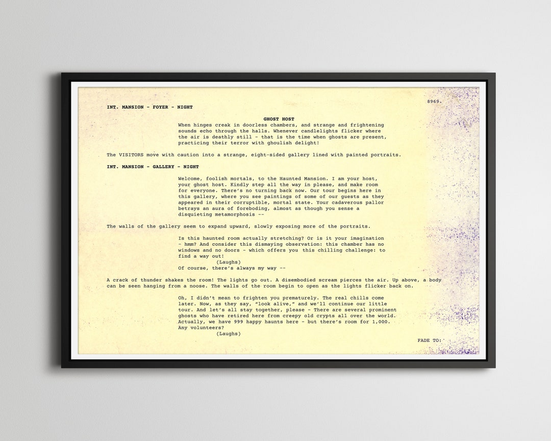 Haunted Mansion Stretching Room Script POSTER! (up to 24" X 36 ...